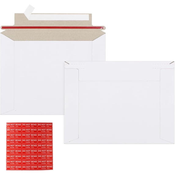 100 Pack 6.5x4.5 inch Rigid Mailer Self Seal Photo Document Mailers ...