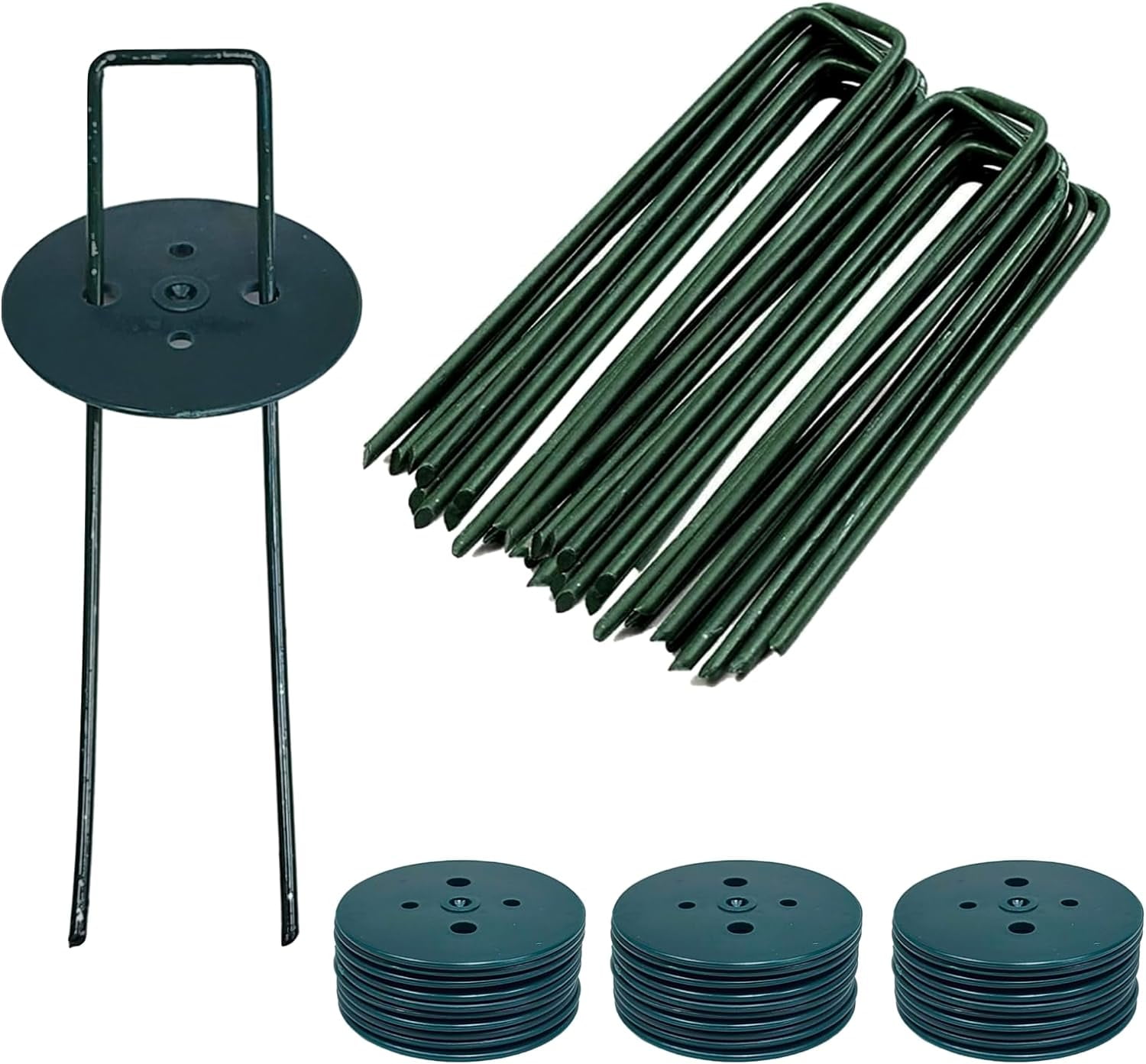 "100 Pack Steel 6"" Landscape Staples & Washers - Garden Stakes for ...