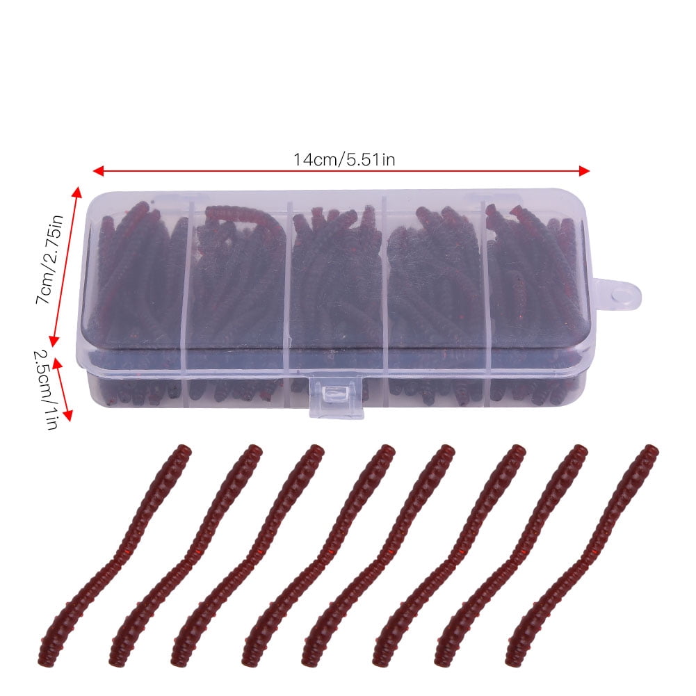 100 Pack 6cm Silicone Soft Stick Worm Fishing Lures - Reusable ...