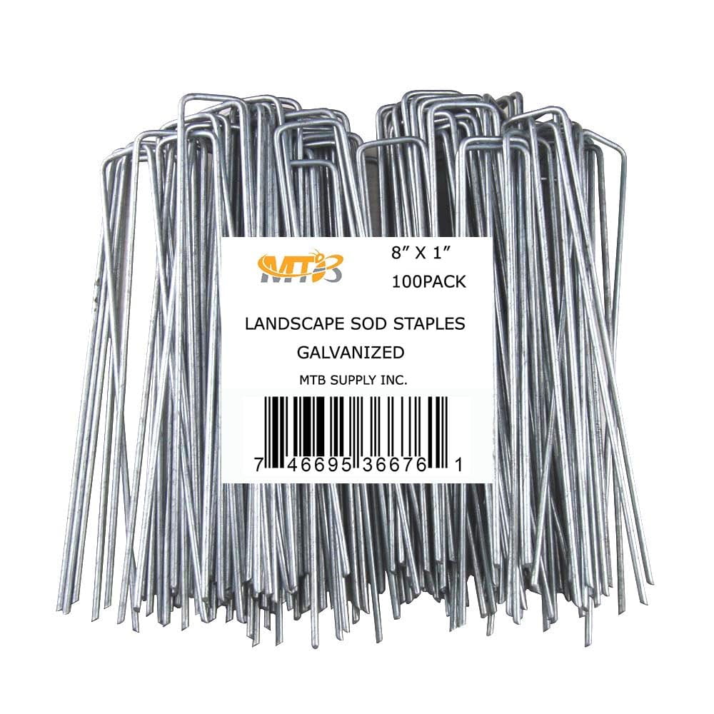 100 Pack 8 Inch MMF7 11GA(0.12inch) Landscape Staples Garden Stakes ...