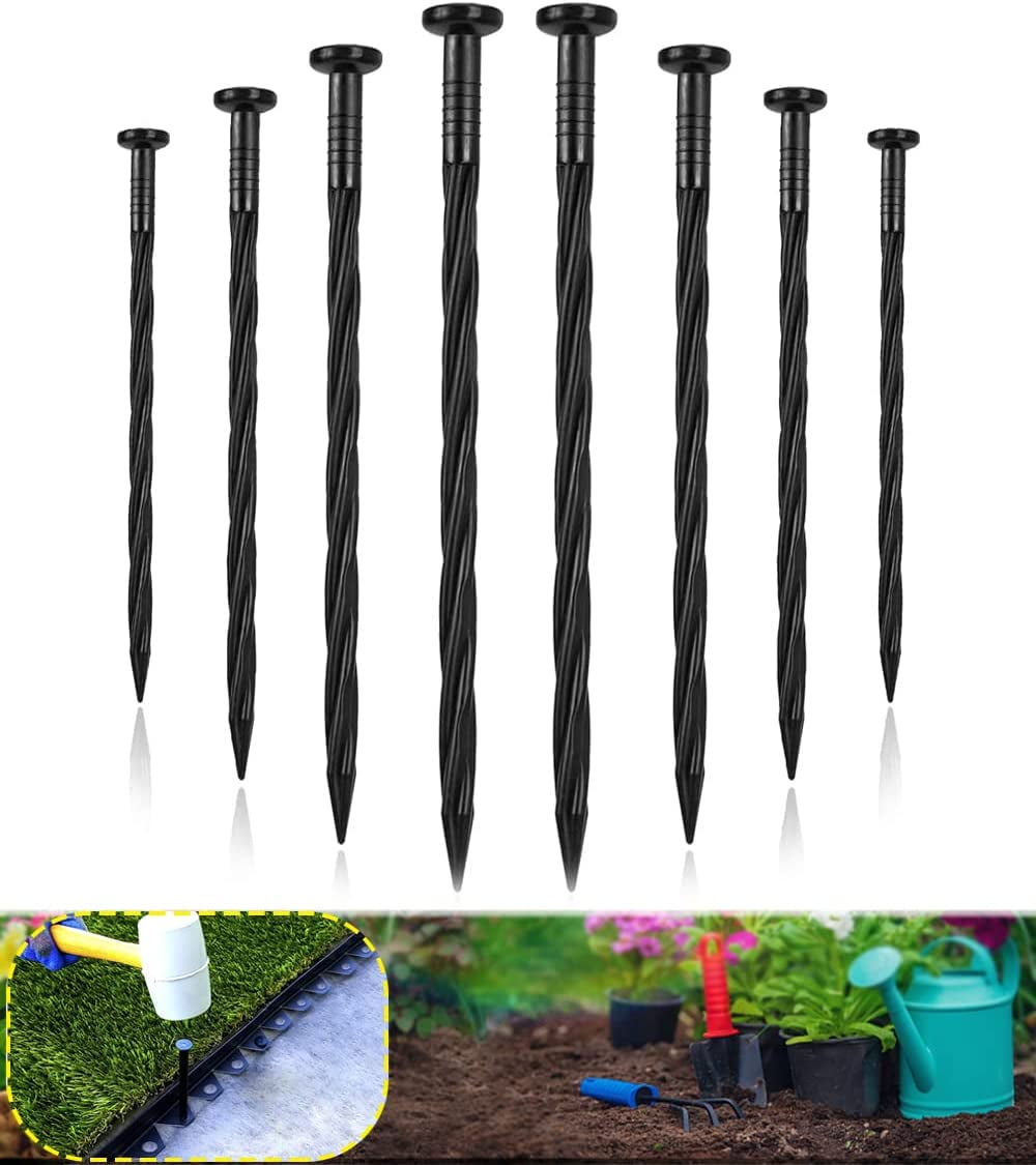 100-Pack-8 Inch Plastic Landscape Stakes, Spiral Nylon Landscape ...