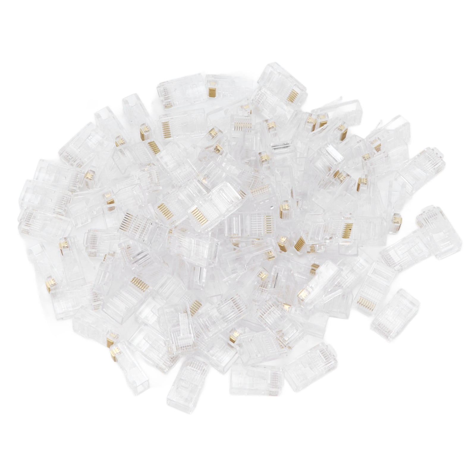 100 Pack 8P8C CAT5 RJ45 Connectors, Ethernet Cable Couplers Crystal ...