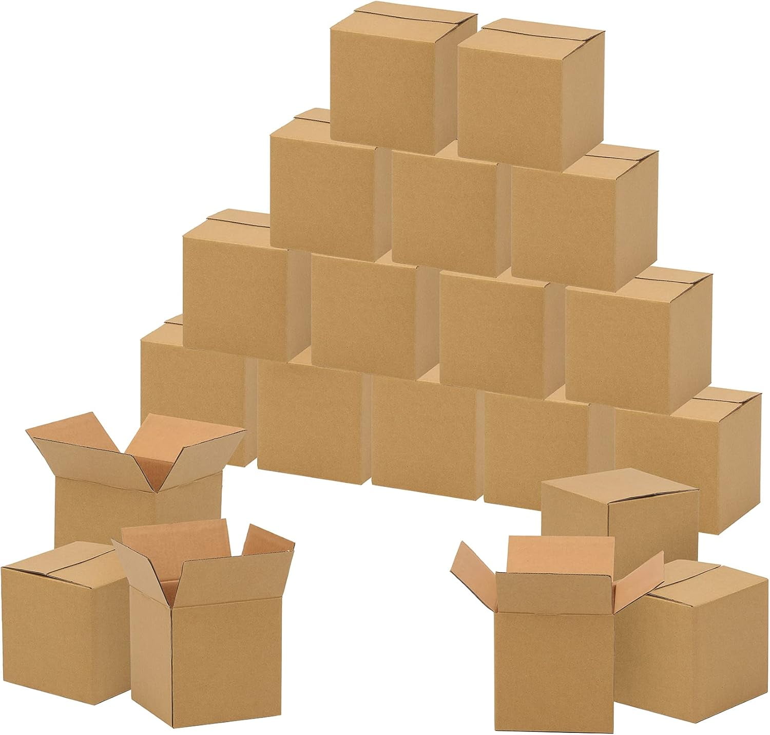 100-Pack 8x6x4" 6x4x4" 6x4x2" 4x4x4" Corrugated Cardboard Shipping ...