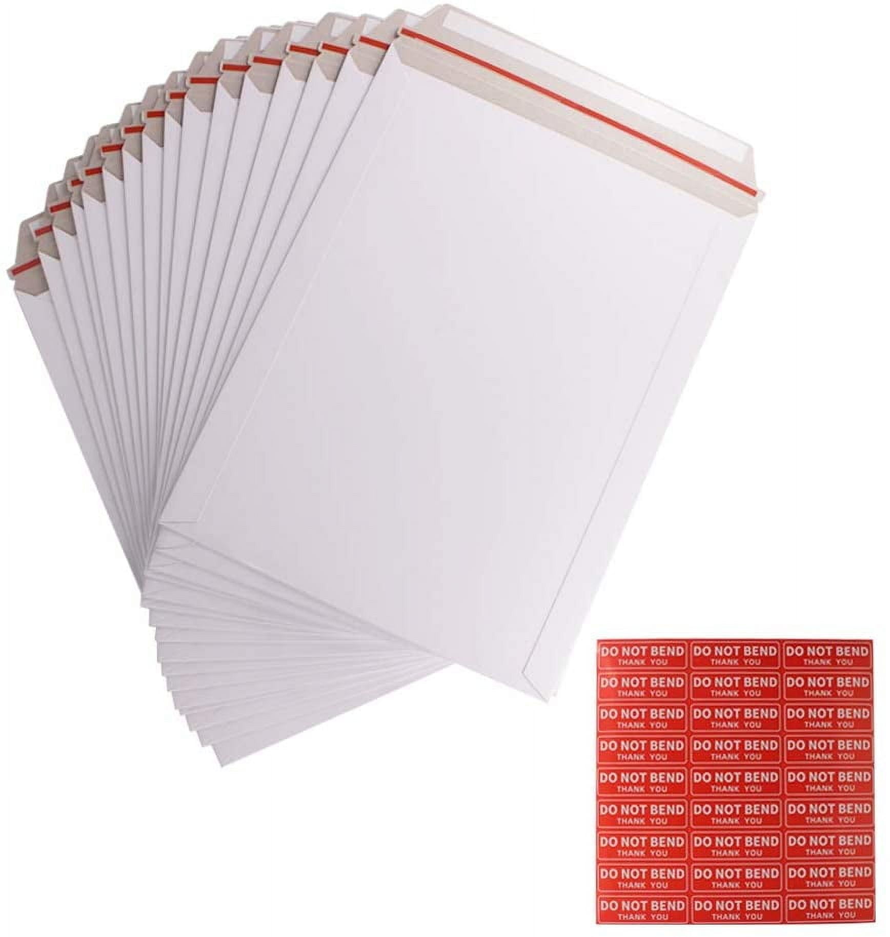 100 Pack 9X12 inch Self Seal Photo Document Mailers Stay Flat White ...