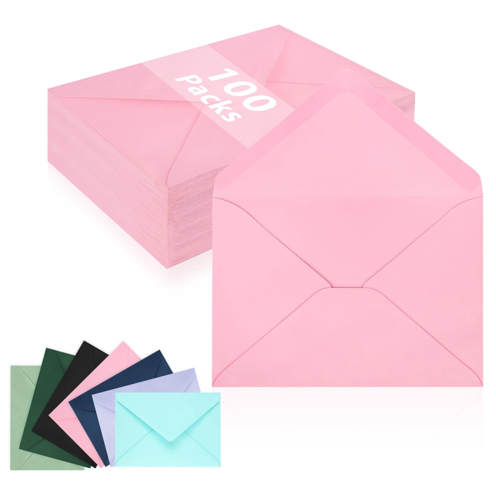 100 Pack A7 Envelopes, Pink Greeting SMRCard Envelopes Self Seal, 5.24 ...