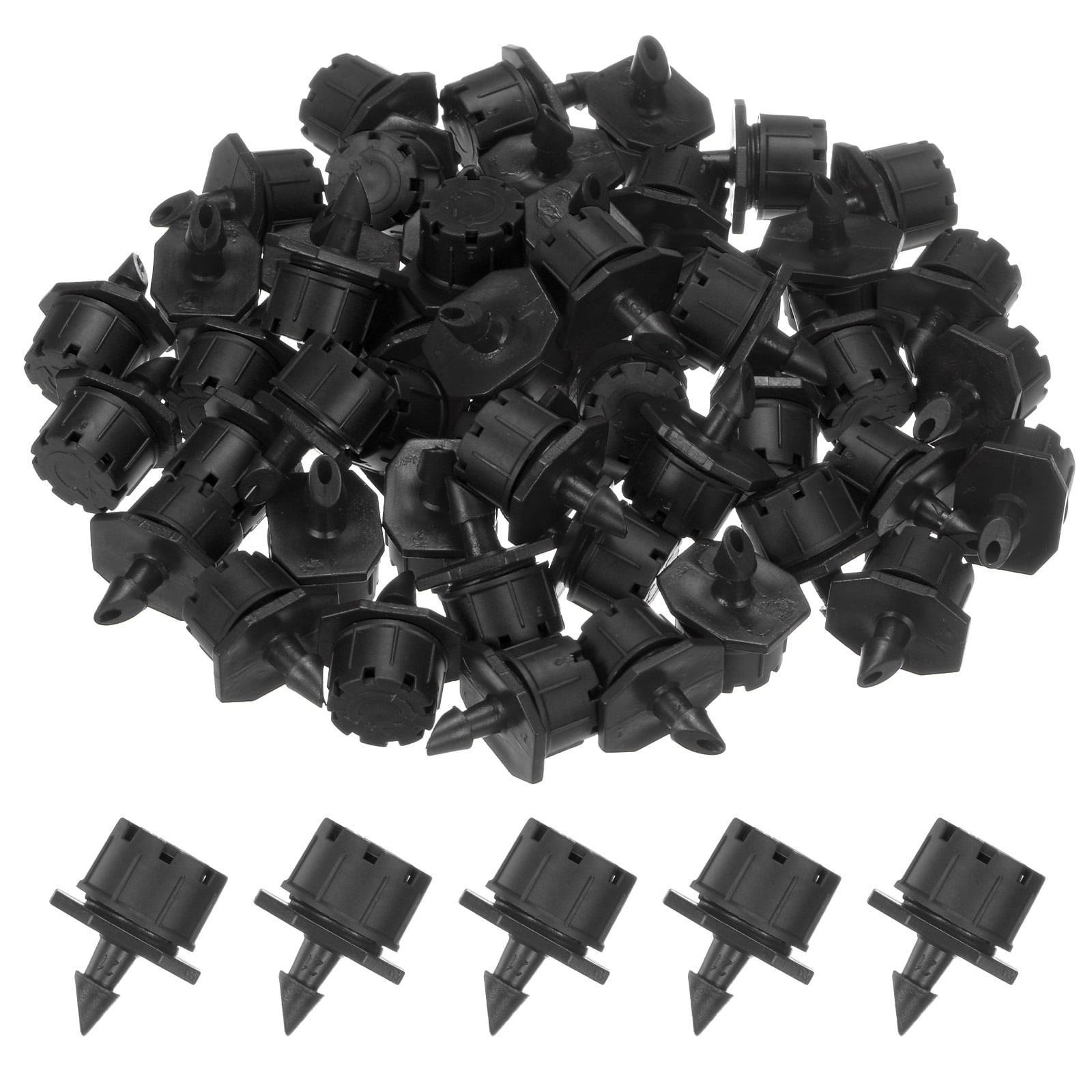 100-Pack Adjustable Irrigation Dripper, 1/4 Inch Barbed Emitter Drip ...