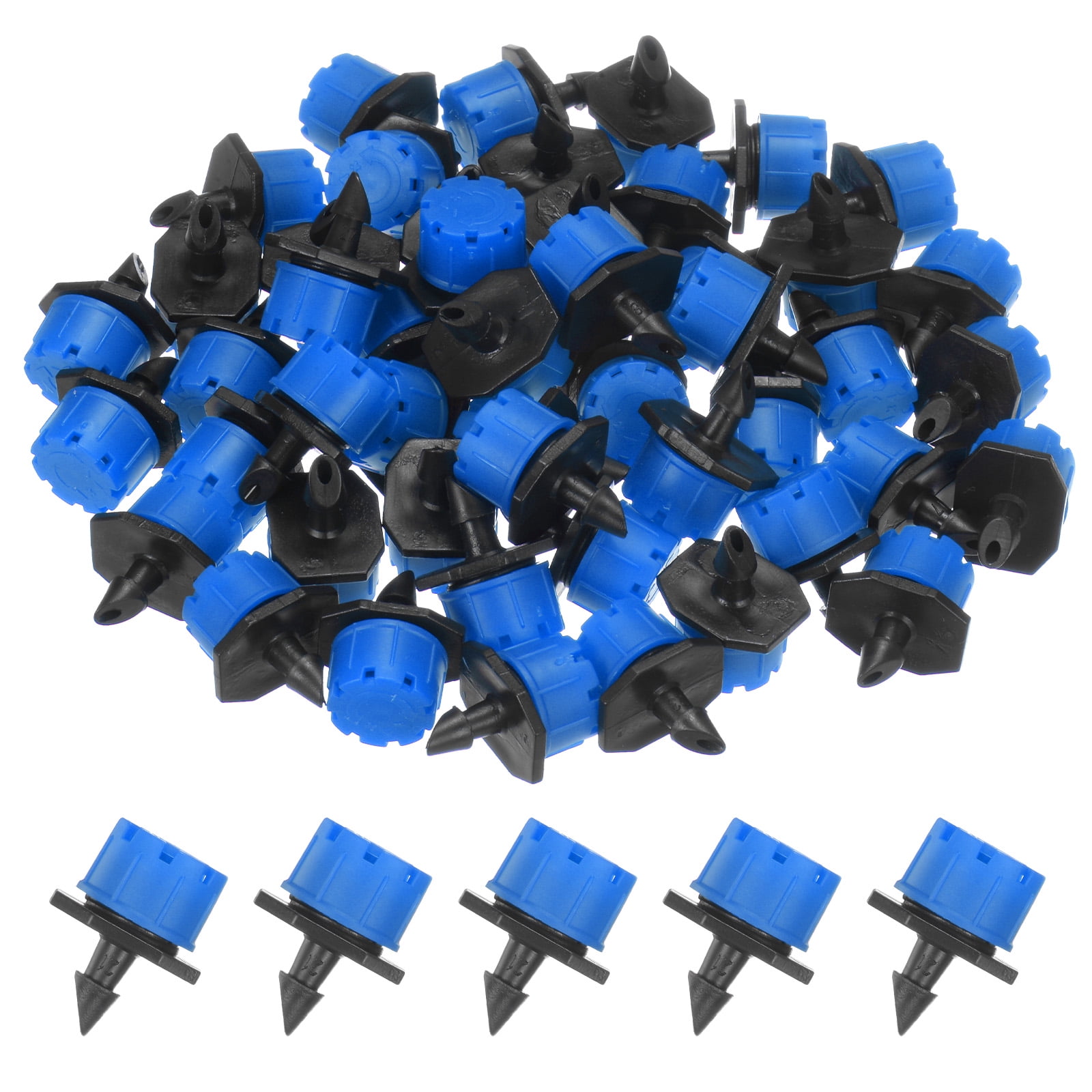 100-Pack Adjustable Irrigation Dripper, 1/4 Inch Barbed Emitter Drip ...
