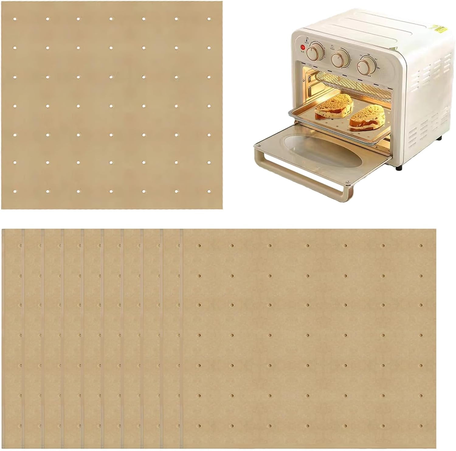 100 Pack Air Fryer Parchment Paper Liners, 11 x 12 Inch Non-stick ...