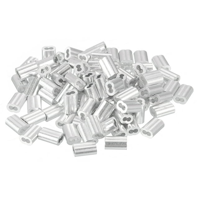 100 Pack Aluminum Crimping Loop Sleeve for 1/16" Diameter Wire Rope ...