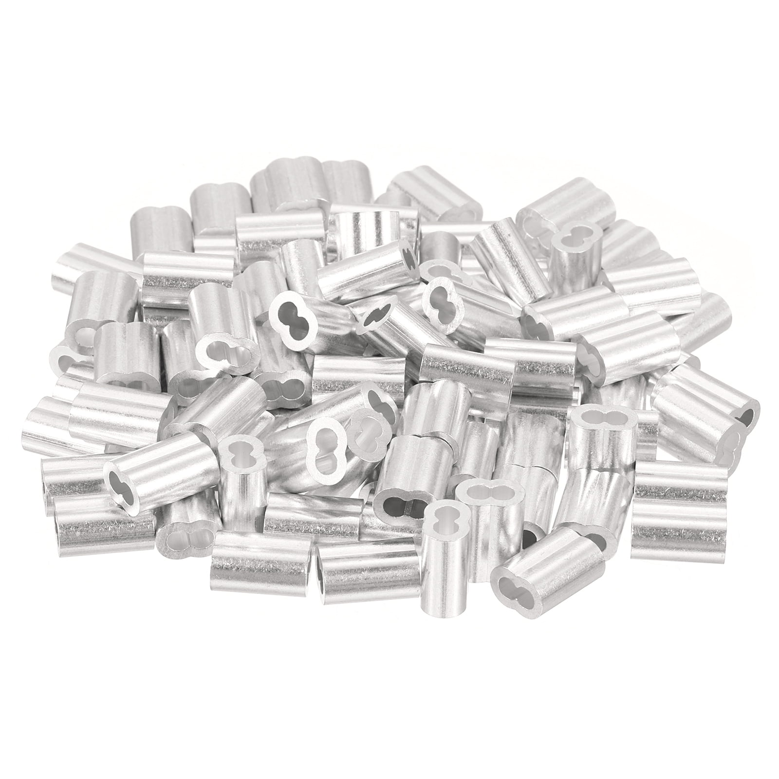 100 Pack Aluminum Crimping Loop Sleeve for 1/8" Diameter Wire Rope ...