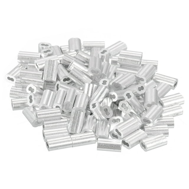 100 Pack Aluminum Crimping Loop Sleeve for 3/64" Diameter Wire Rope ...