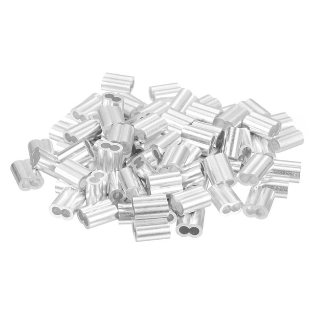 100 Pack Aluminum Crimping Loop Sleeve for 5/32" Diameter Wire Rope ...