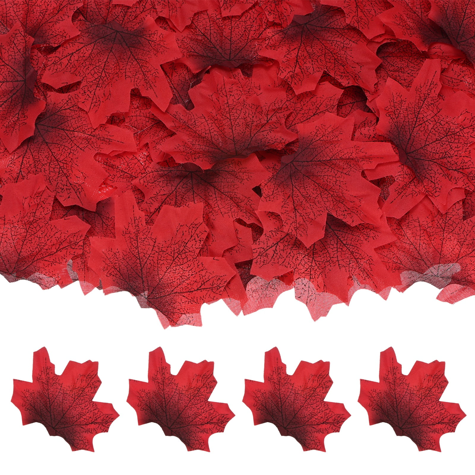 100-Pack Artificial Maple Leaves, Fake Fall Leaves Faux Autumn Leaves ...