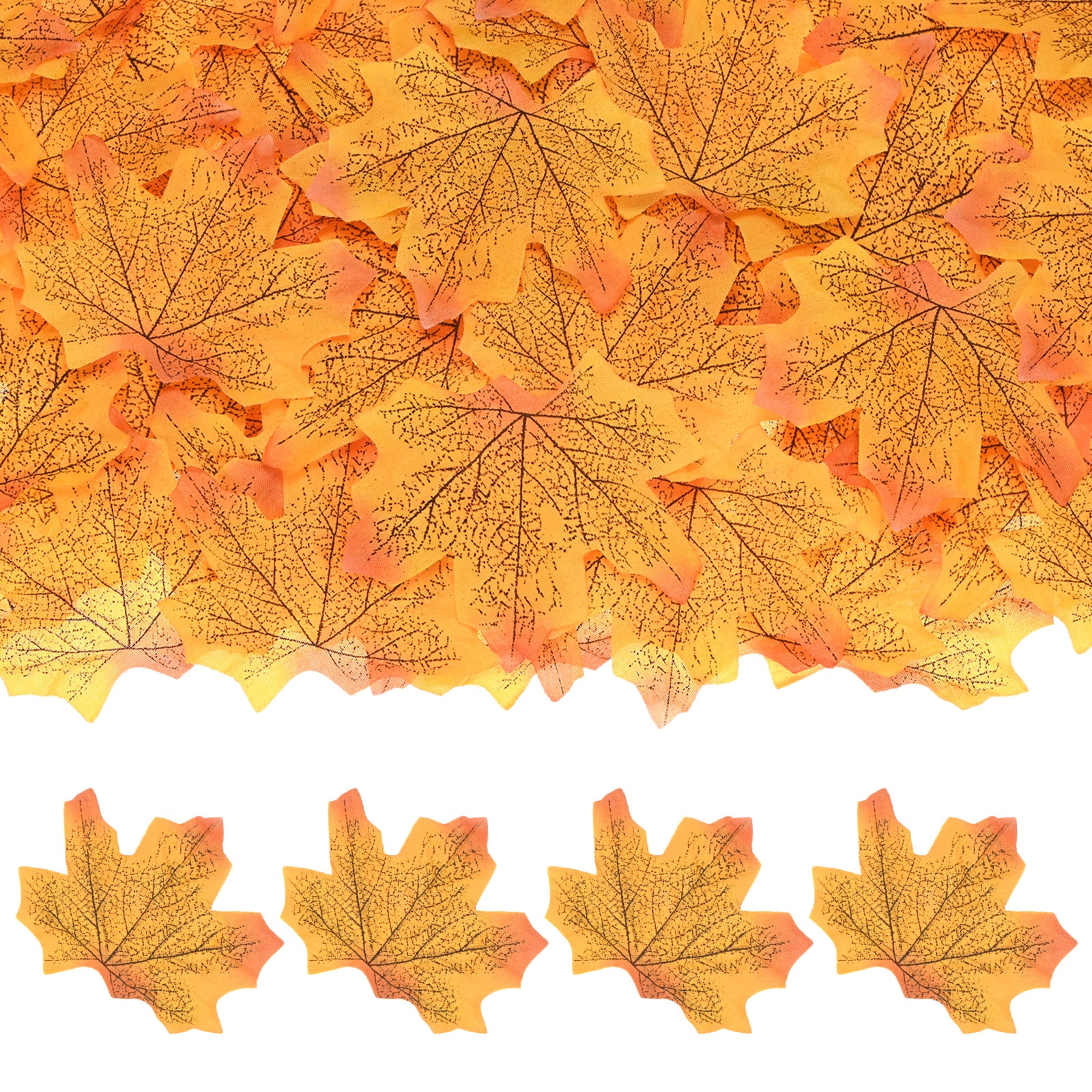 100-Pack Artificial Maple Leaves, Fake Fall Leaves Faux Autumn Leaves ...