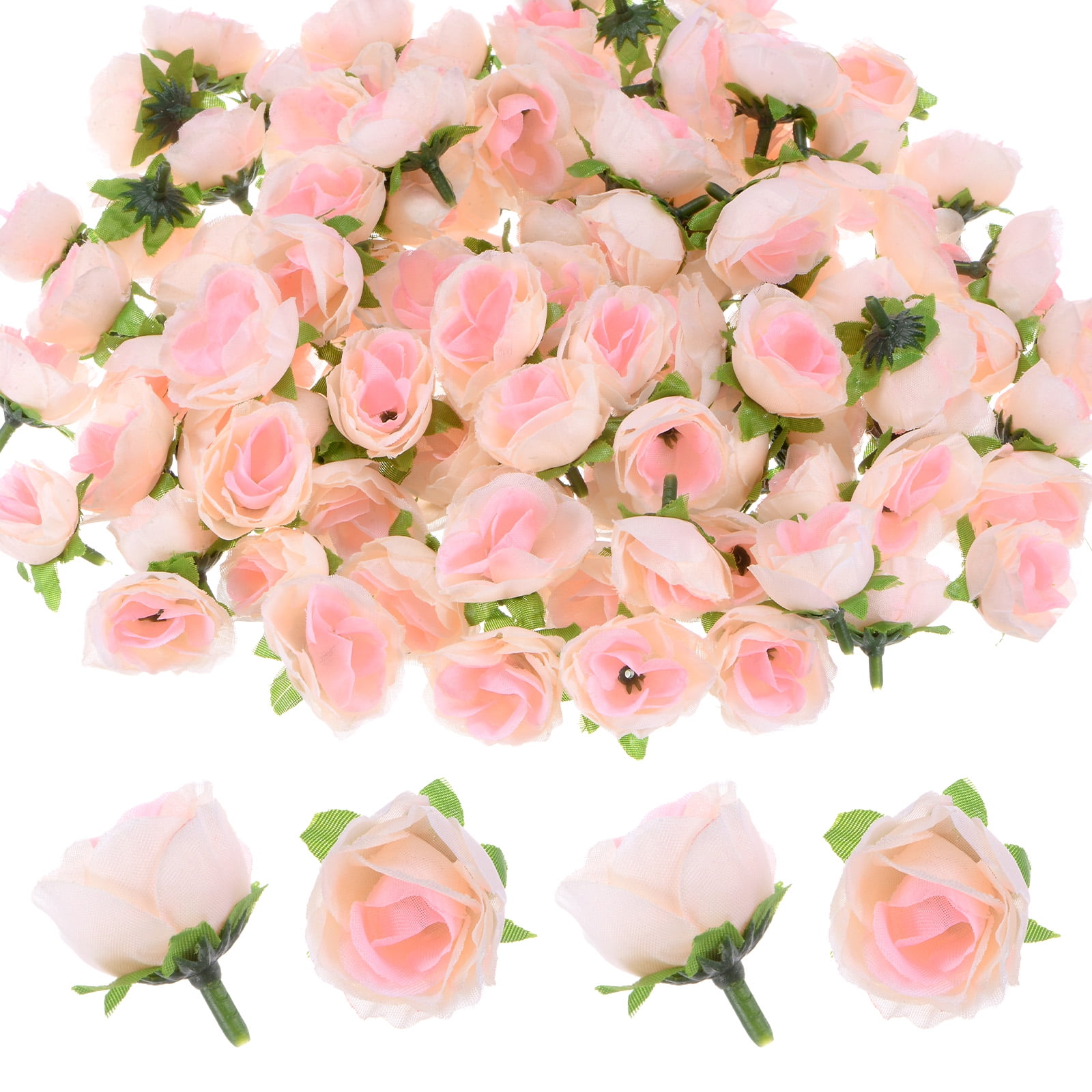 100-Pack Artificial Roses Heads, 1.2" Small Silk Faux Rose Head for ...