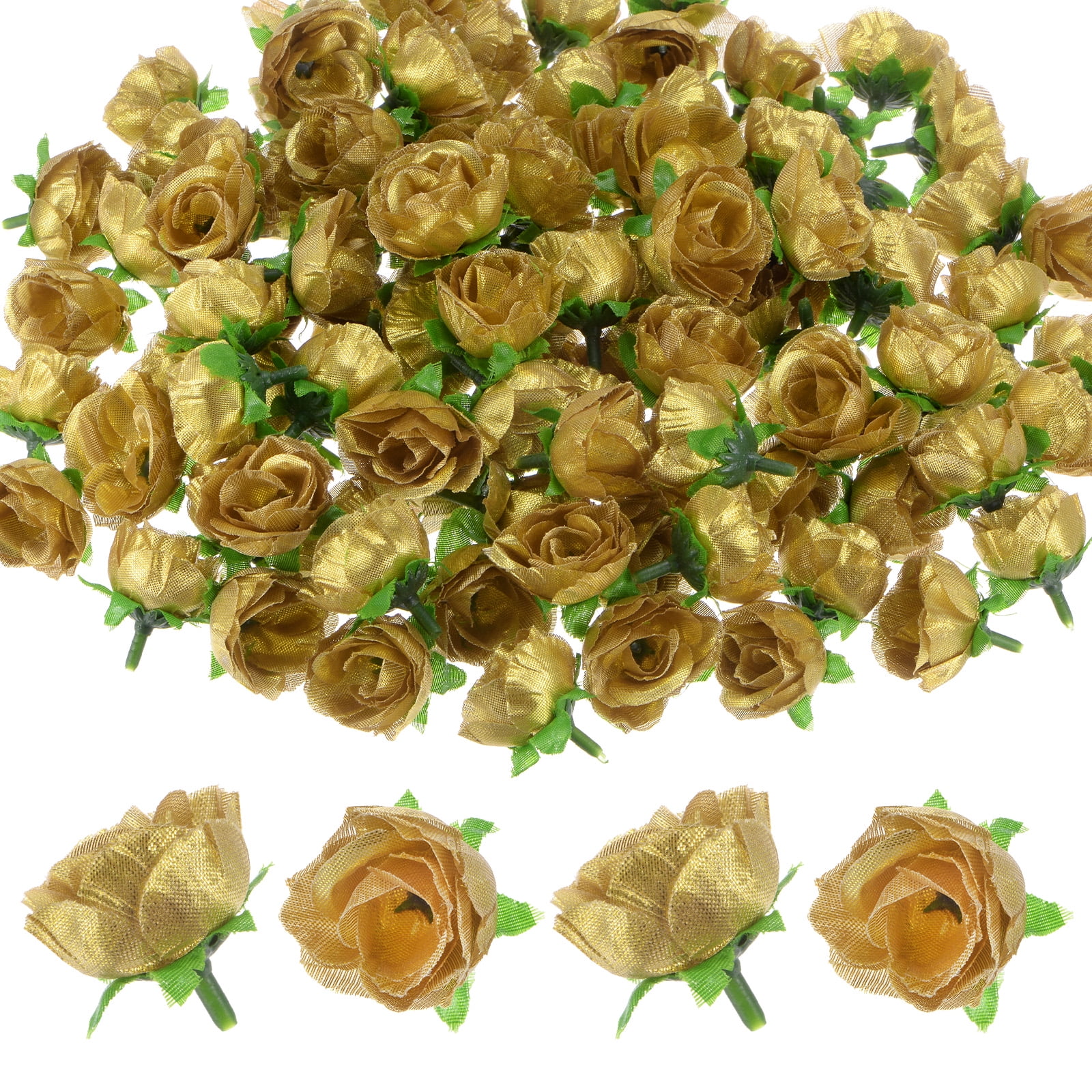 100-Pack Artificial Roses Heads, 1.2" Small Silk Faux Rose Head for ...