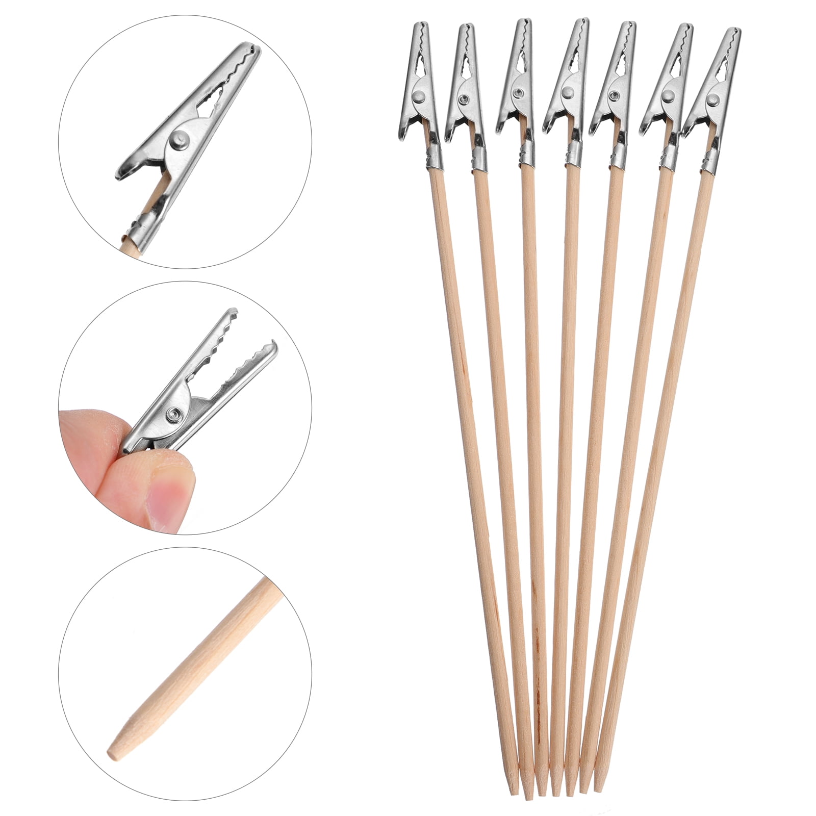 100-Pack Bamboo Alligator Clips - Mini Crocodile Clamps for DIY Crafts ...