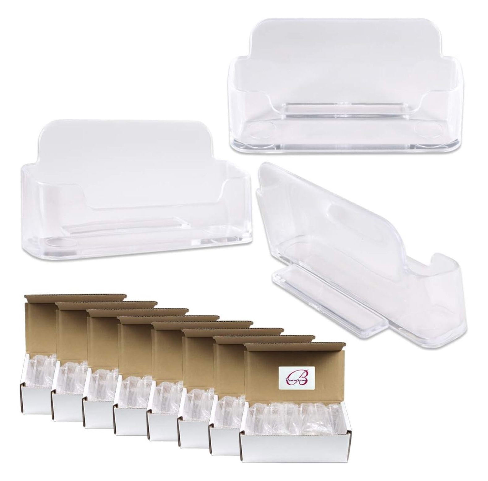 100 Pack Beauticom Premium Business Name Card Holder - Desktop Counter ...