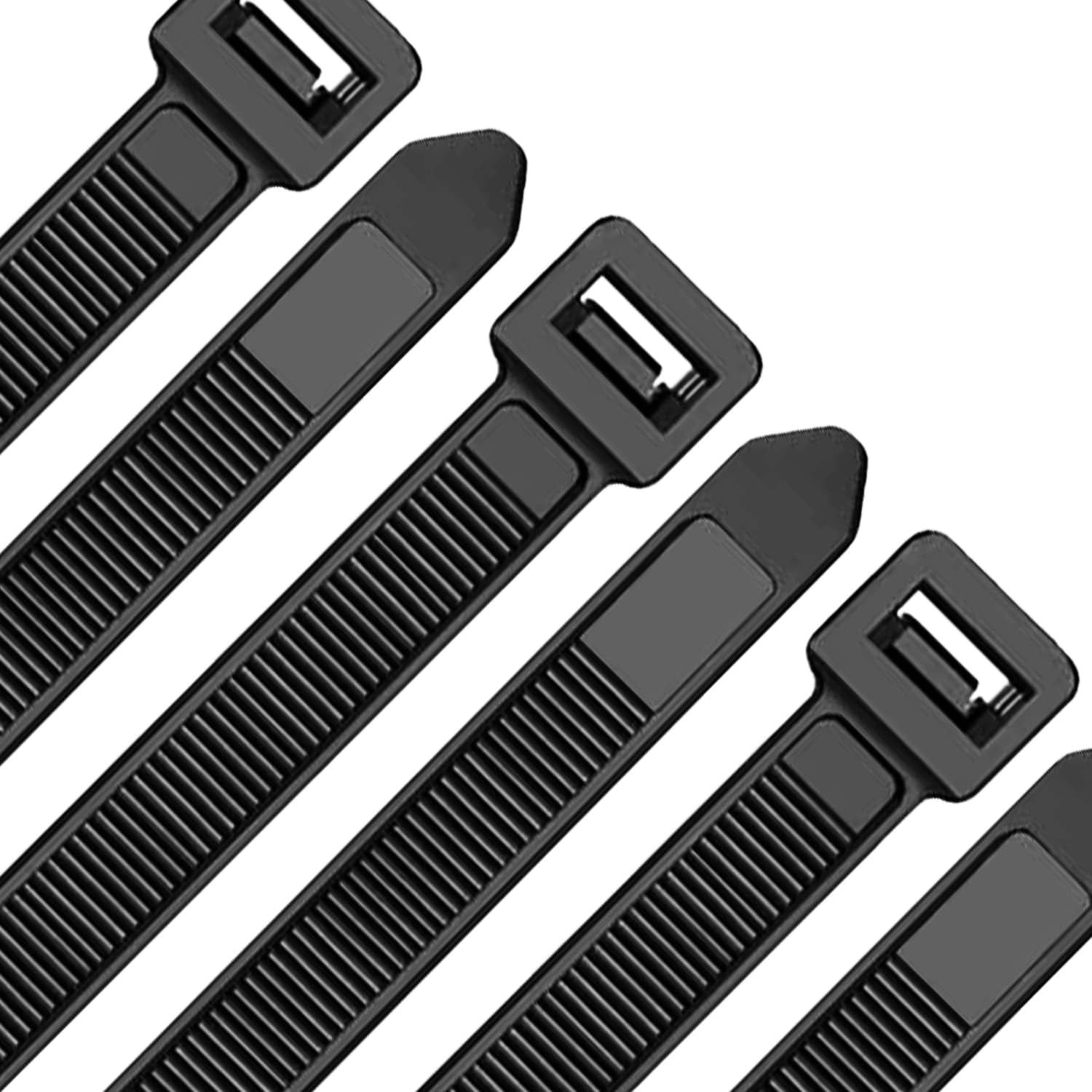 100 Pack Black Thick Cable Ties Heavy Duty Large 500mm×9.0mm Strong ...