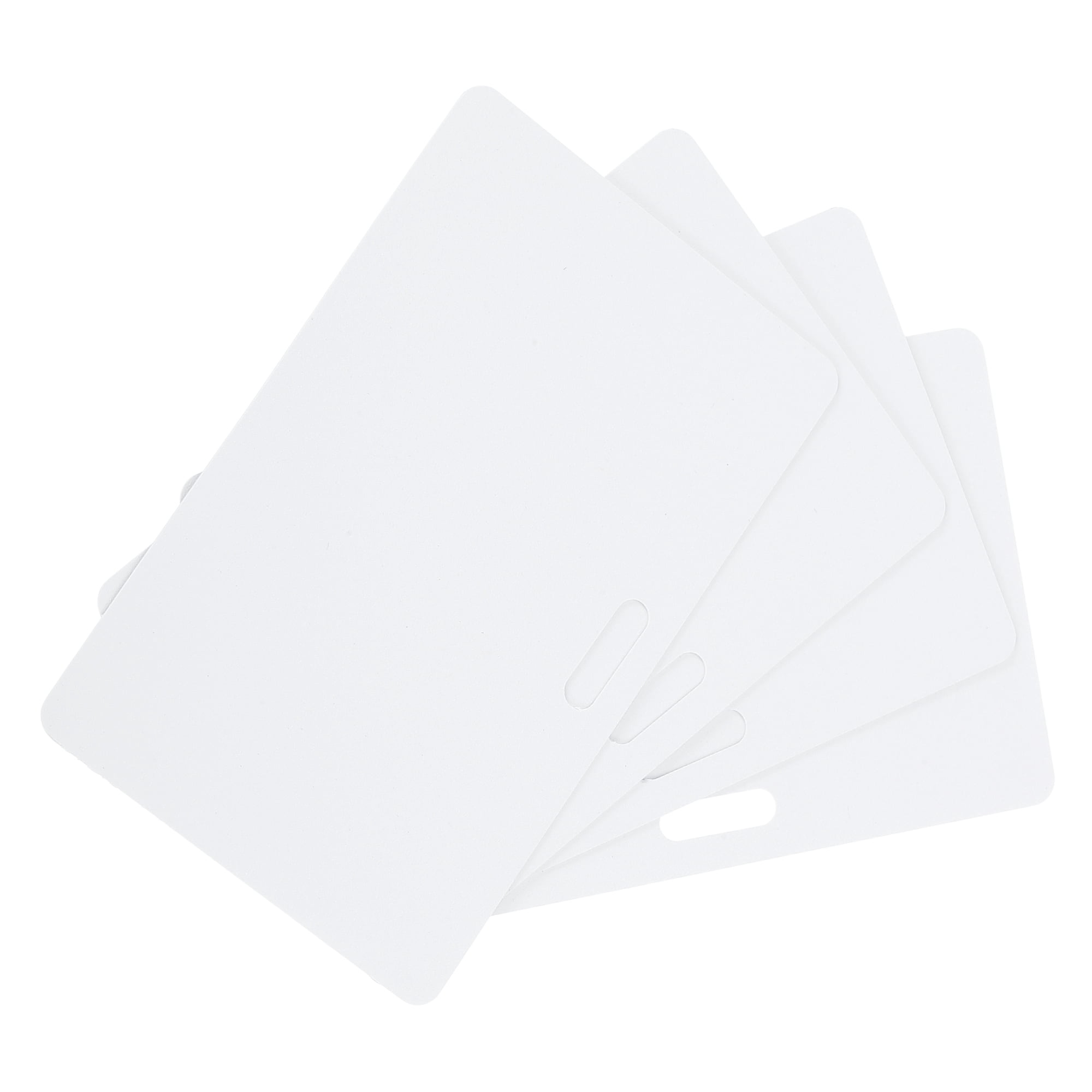 100 Pack Blank Cards 15mil ID Cards with Horizontal Slot Punch White ...