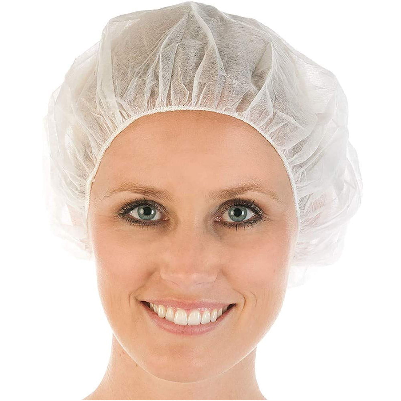 100-Pack Bouffant Caps - Disposable Non-Woven Hair Nets for Food ...