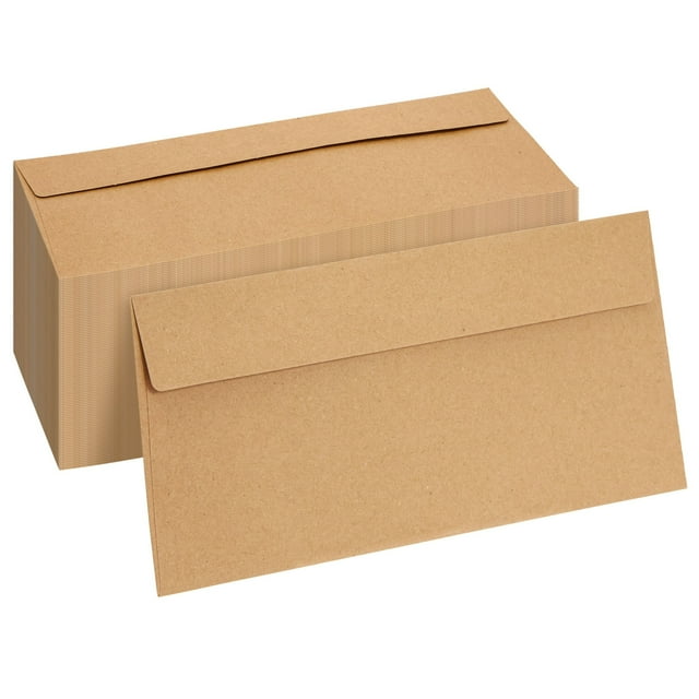 Walmart 100 Pack #10 Brown Envelopes, Gummed Seal, for Mailing ...