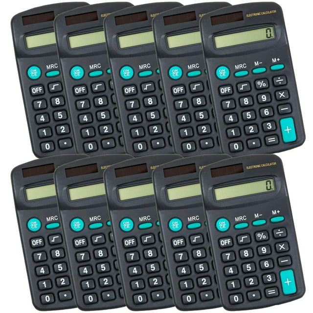 100 Pack Pocket Size Battery Powered Calculators for Kids, Students ...