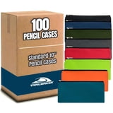 100 Pack of Bulk Wholesale Solid Color Zippered Pencil Cases for Pens ...
