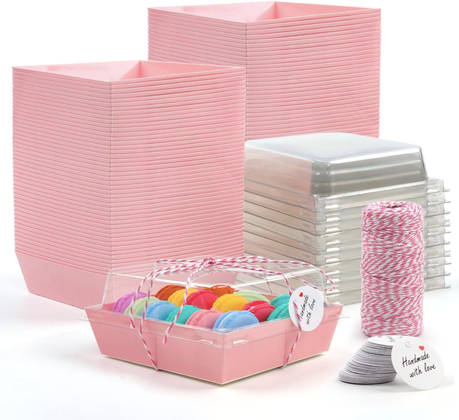 100 Pack Cake Boxes Take Out Boxes Bakery Boxes,Charcuterie Boxes Paper ...