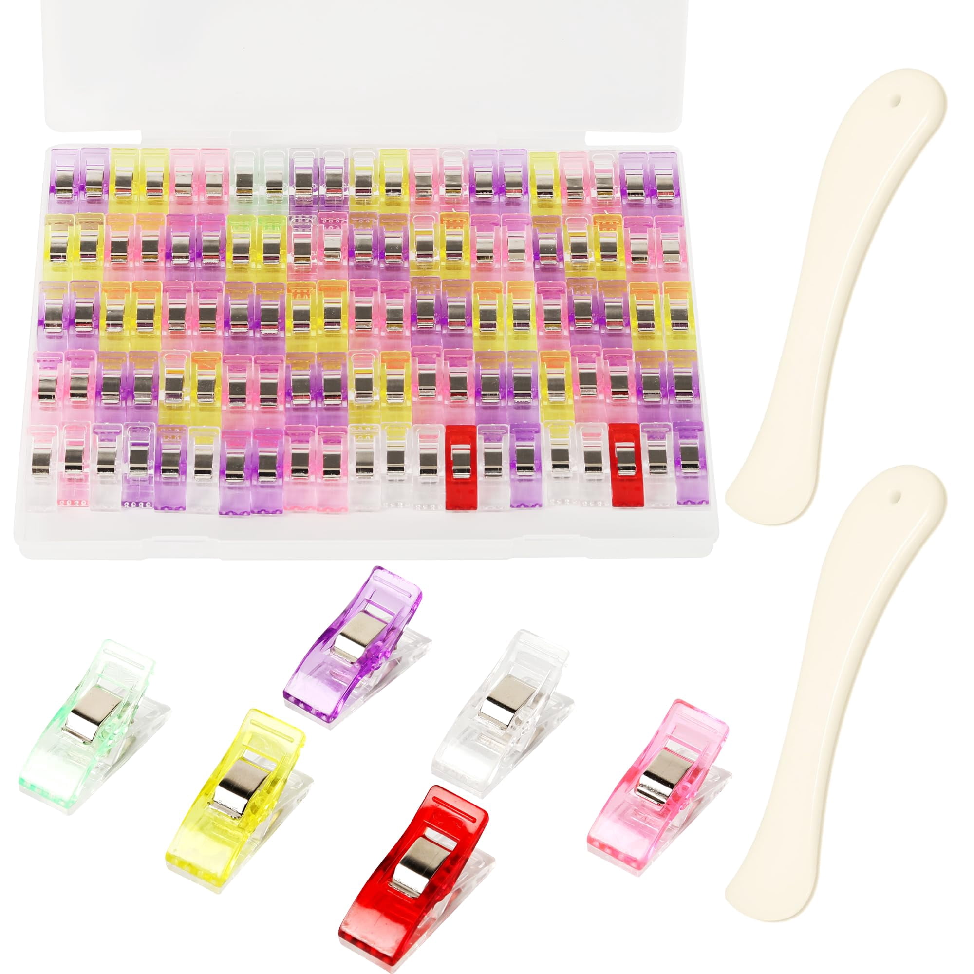 (100-Pack) Calvana Multipurpose Fabric Clips with Box, Includes 2 ...
