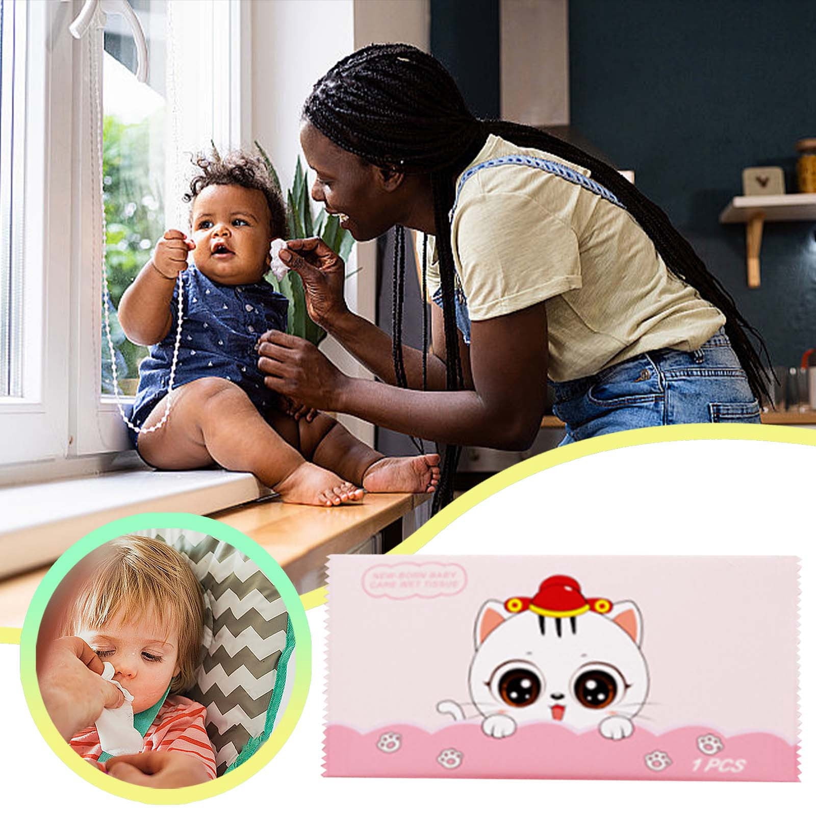 100 Pack Cartoon Flushable Wipes Disposable Wet Wipes Individual ...