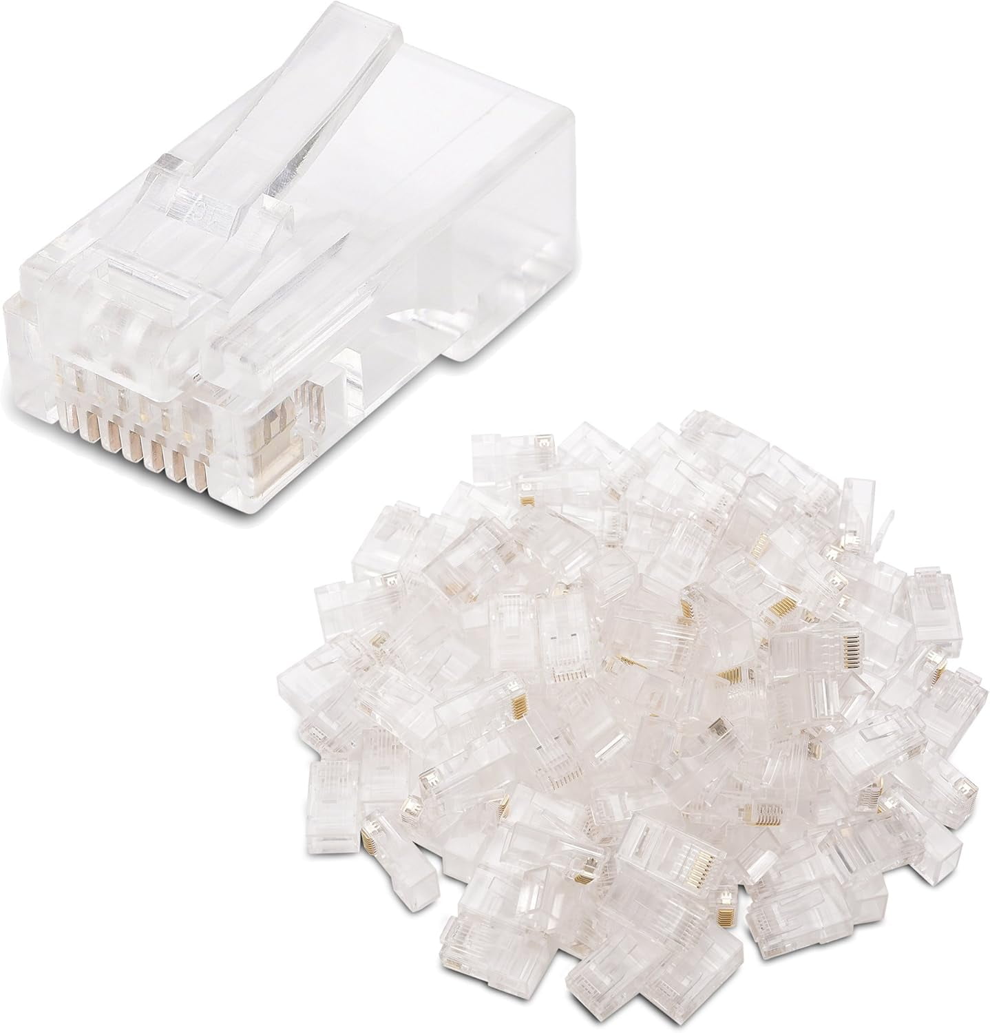 100-Pack Cat 6 RJ45 Modular Plugs for Large Diameter Cable - Walmart.com