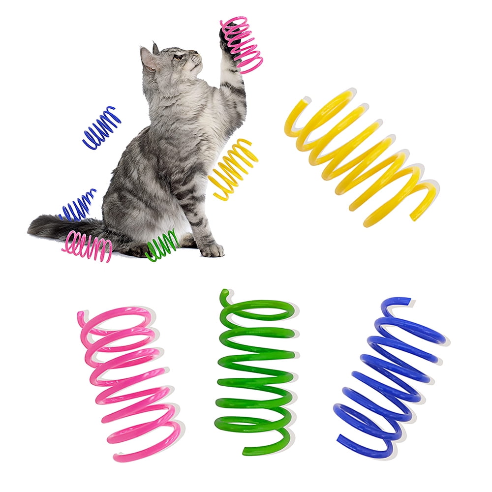 100 Pack Cat Spring Toys, Plastic Coils for Indoor Active Healthy Play ...