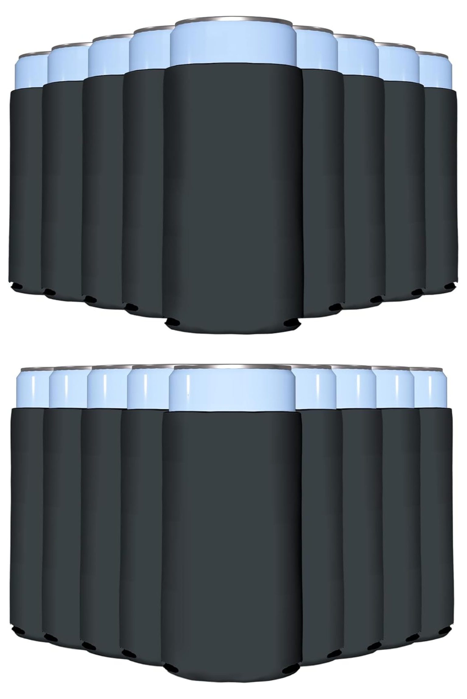 100 Pack Charcoal Blank Slim Can Cooler Sleeves | Plain Seltzer ...