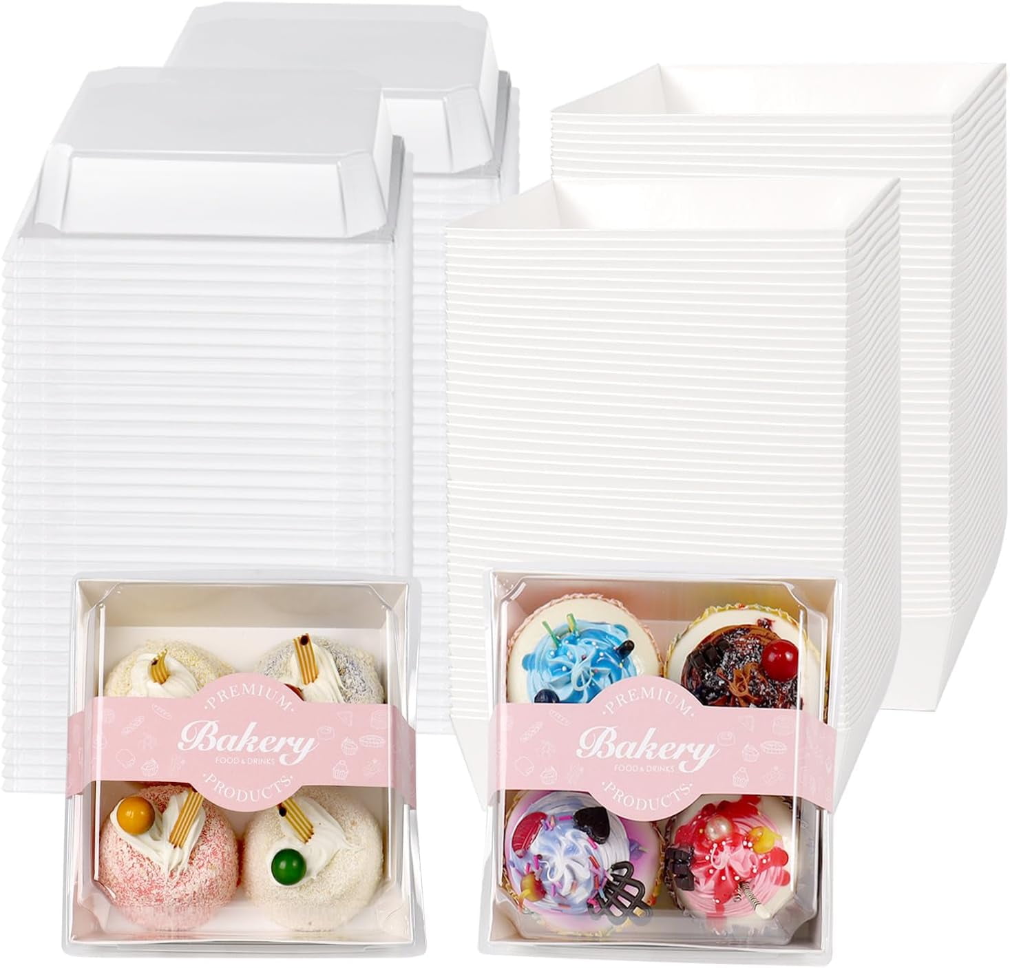 100 Pack Charcuterie Boxes with Clear Lids, 5.3x4.9x2.5 Inches ...