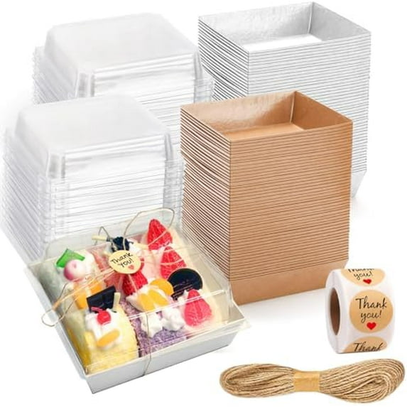 100 Pack Charcuterie Boxes with Clear Lids - Eco-Friendly, Portable ...
