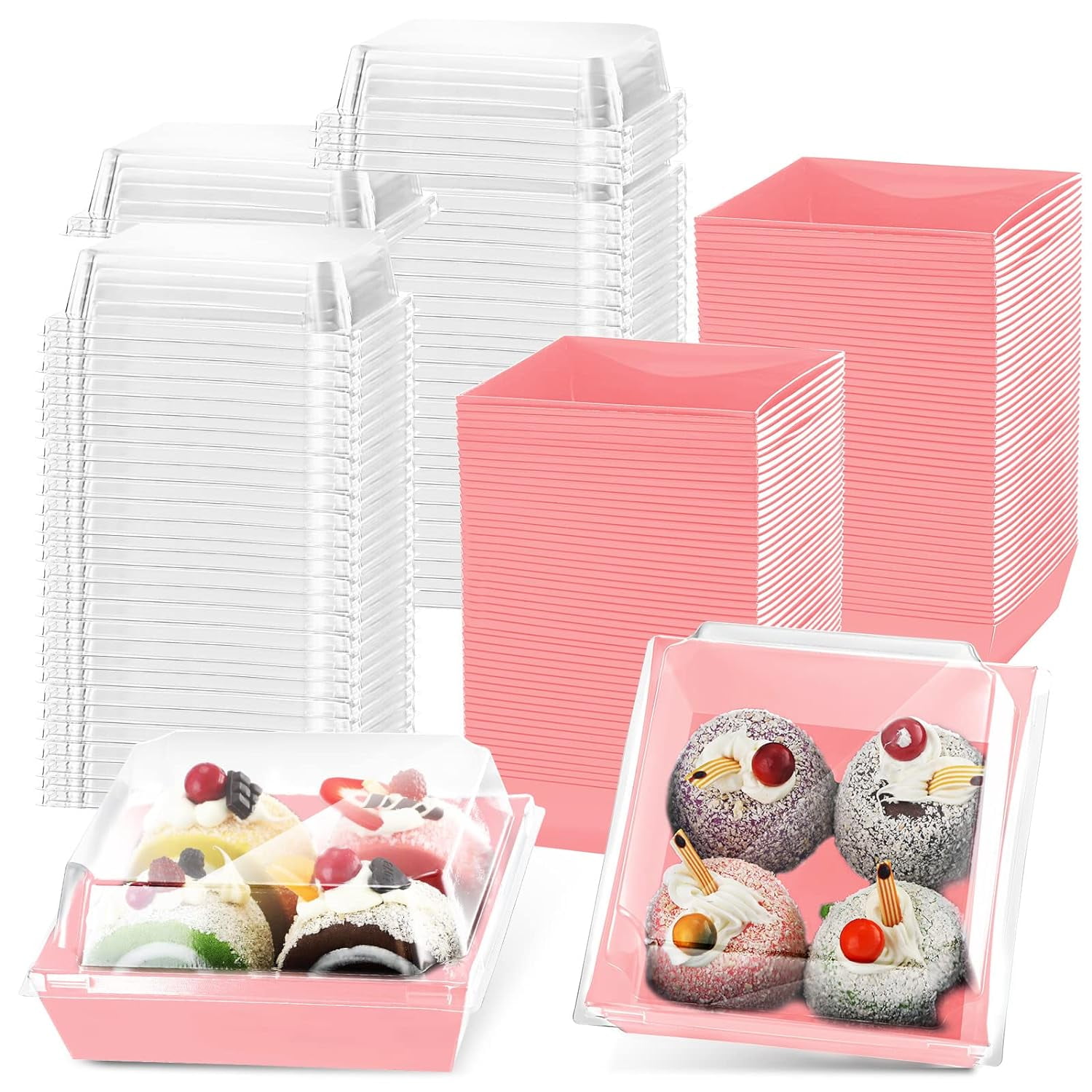 100 Pack Charcuterie Boxes with Clear Lids Valentine‘s Day 5 Inch ...