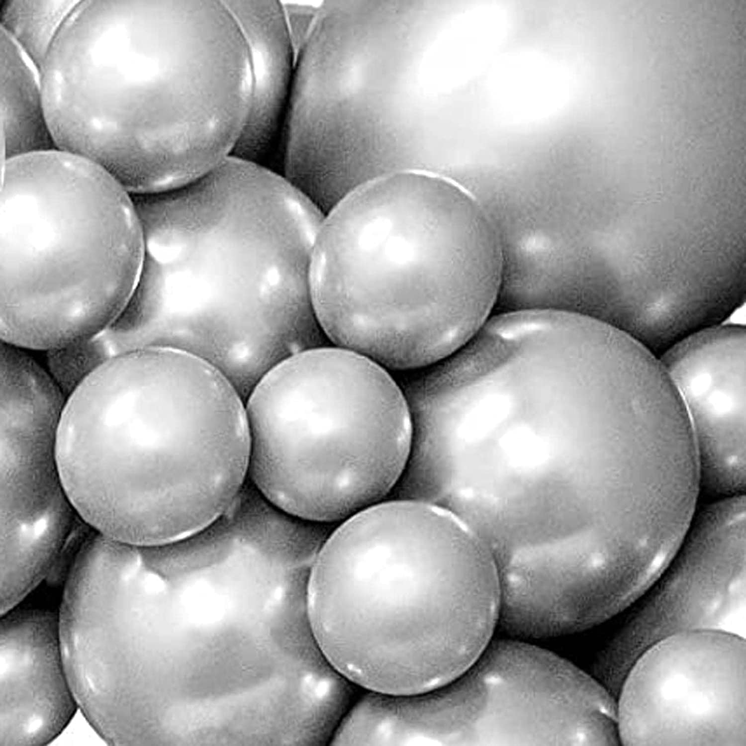 100 Pack Chrome Metallic Silver Balloons Different Sizes 18 12 10 5 ...