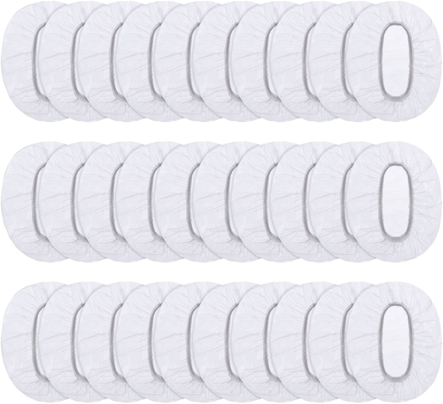 100 Pack Clear Disposable Ear Protectors Waterproof Ear Covers for Hair ...