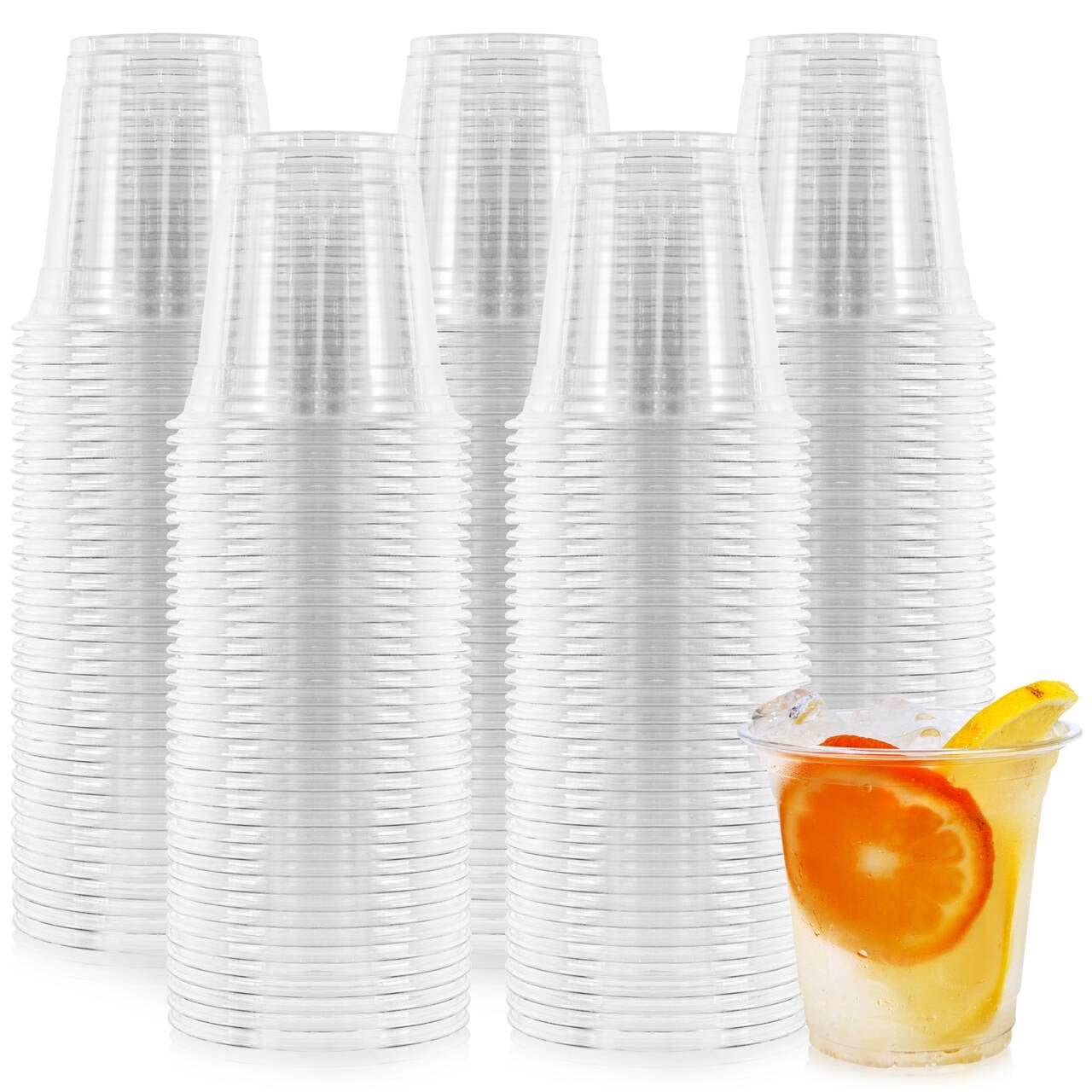 Walmart 100 Pack 12 oz Clear Plastic Cups, BPA-Free, Disposable ...