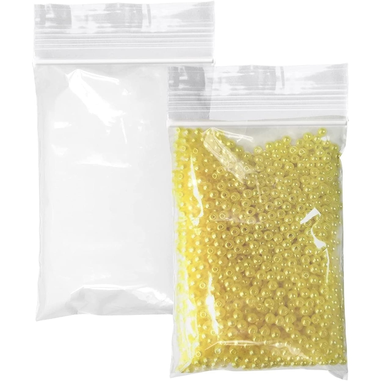 100 Pack Clear Poly Zipper Bags 6" x 6" Resealable Plastic Bags 2 mil ...