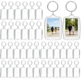 100-Pack Clear Rectangle Acrylic Photo Keychain Blanks, 1.6x1.6in DIY ...