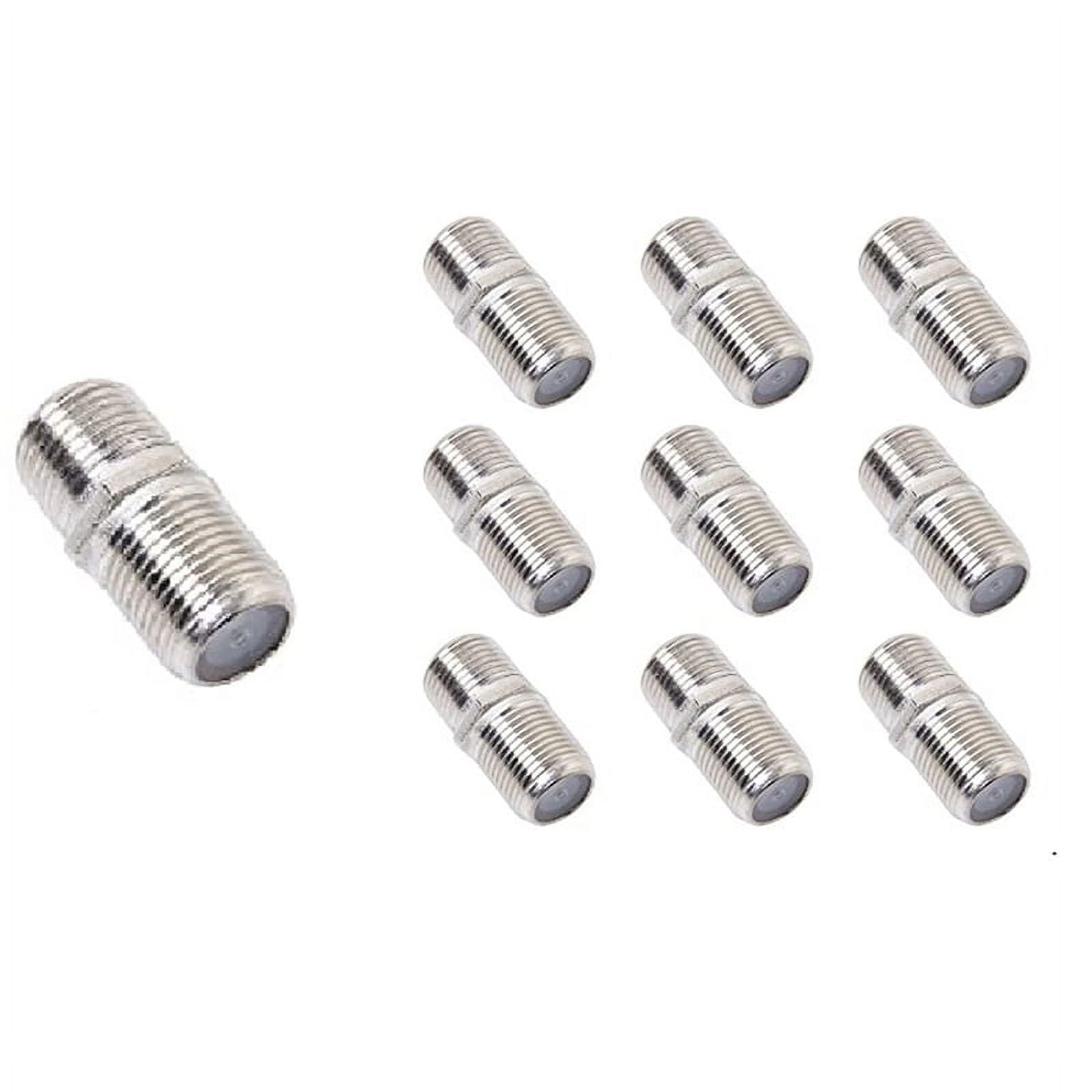 100 Pack Coaxial Cable Connector, Coax Cable Extender FType Silver ...