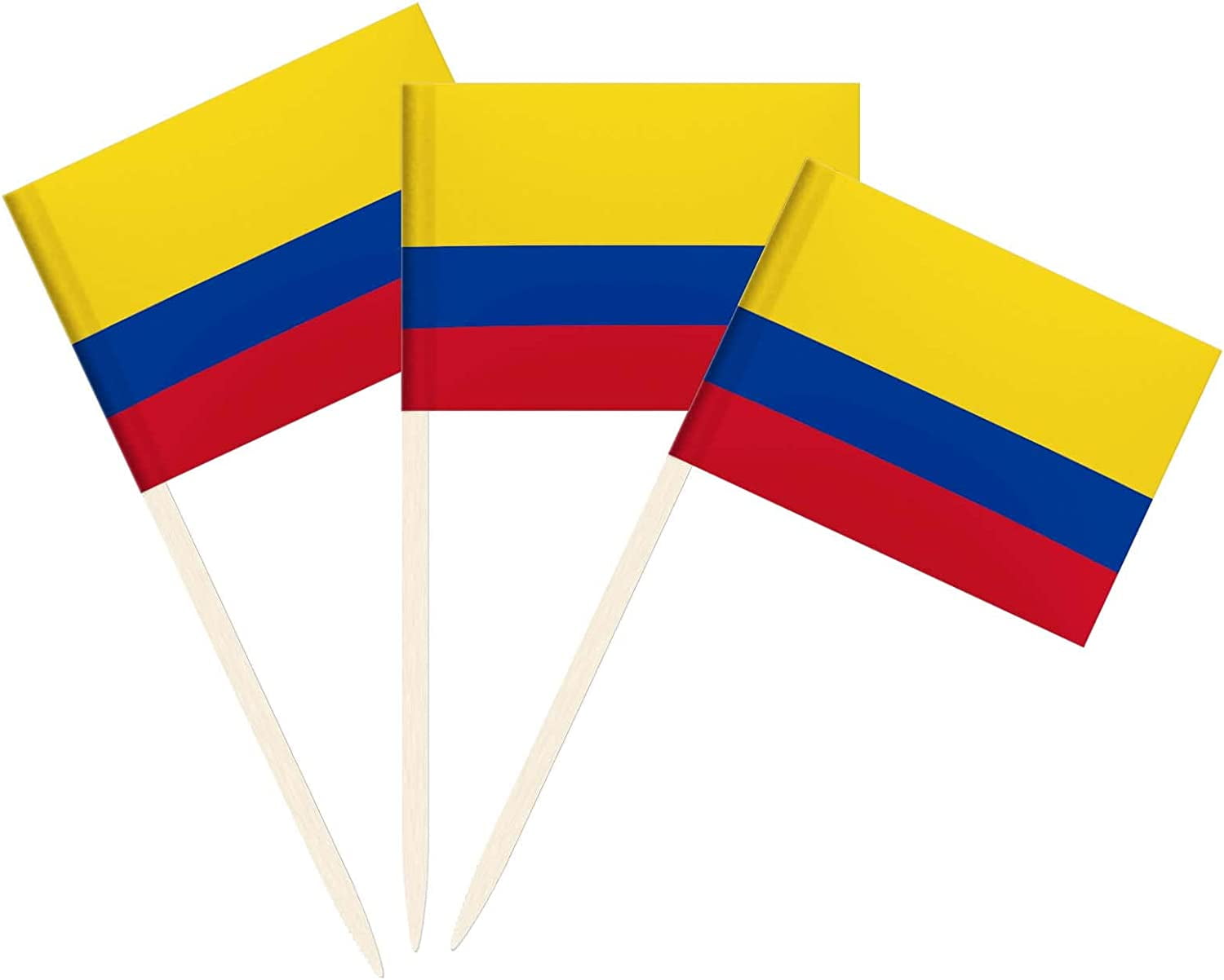 100 Pack Colombia Flag Colombian Toothpick Flags, Cocktail Picks Mini ...