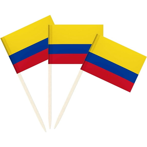 100 Pack Colombia Flag Colombian Toothpick Flags, Cocktail Picks Mini ...