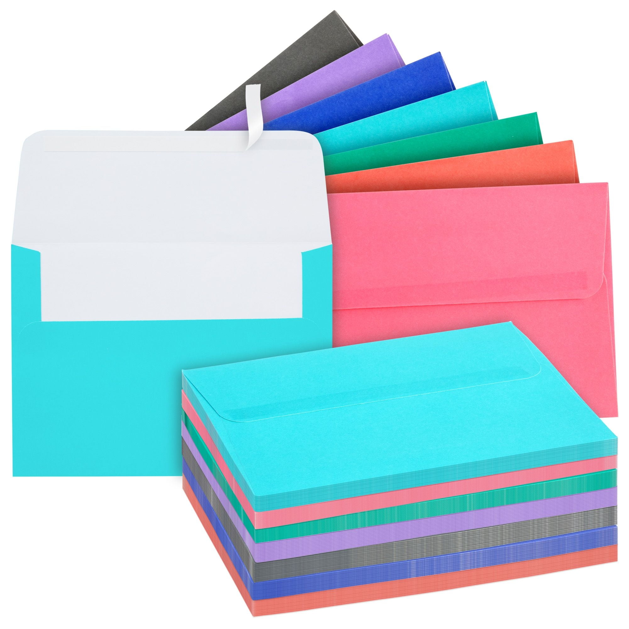Bulk 100 Pack Colored 5x7 Mailing Envelopes, A7 Size for Invitations ...