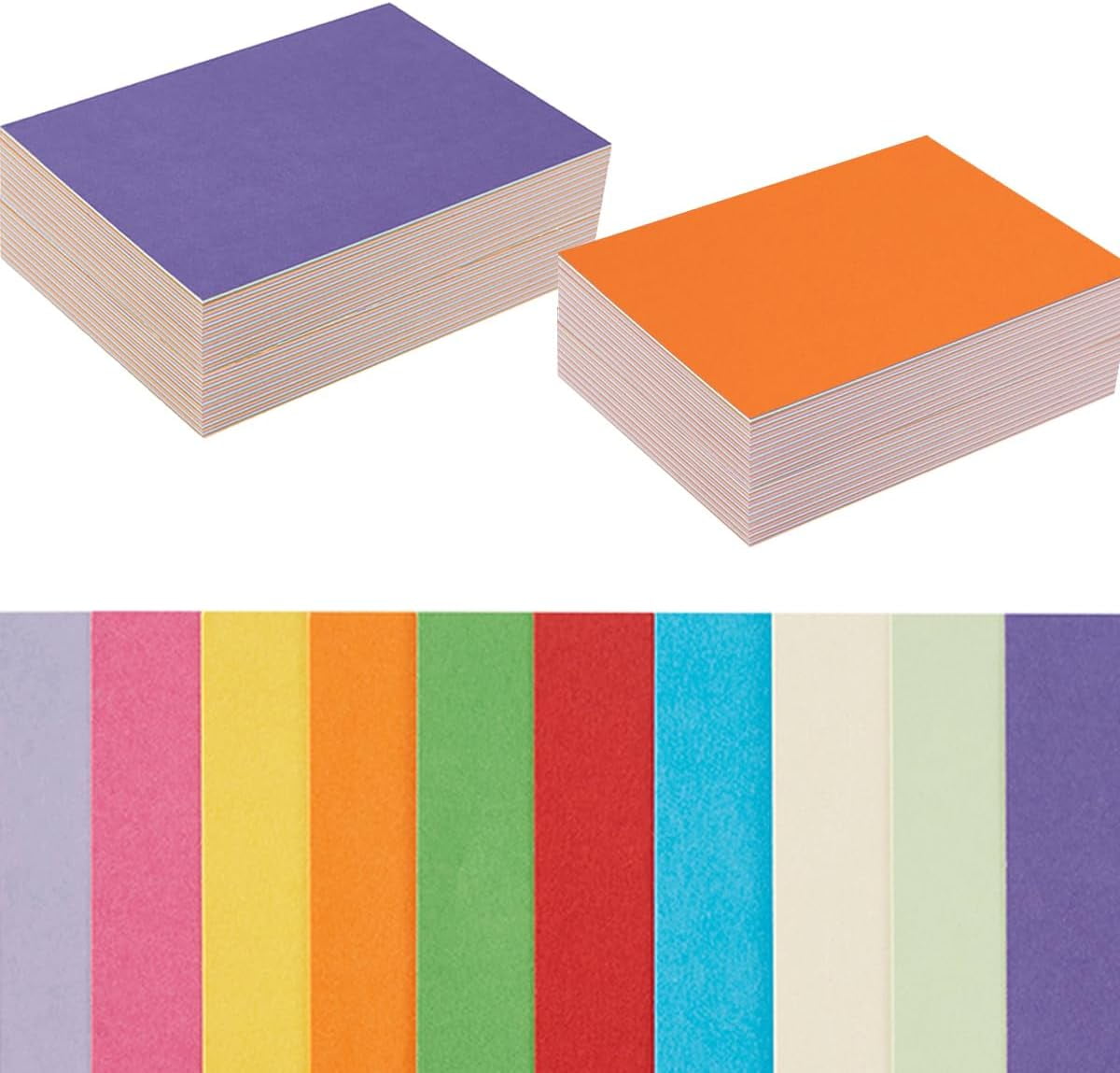 100 Pack Colorful Thick Paper Cardstock Blank Colored Cards Stock for ...