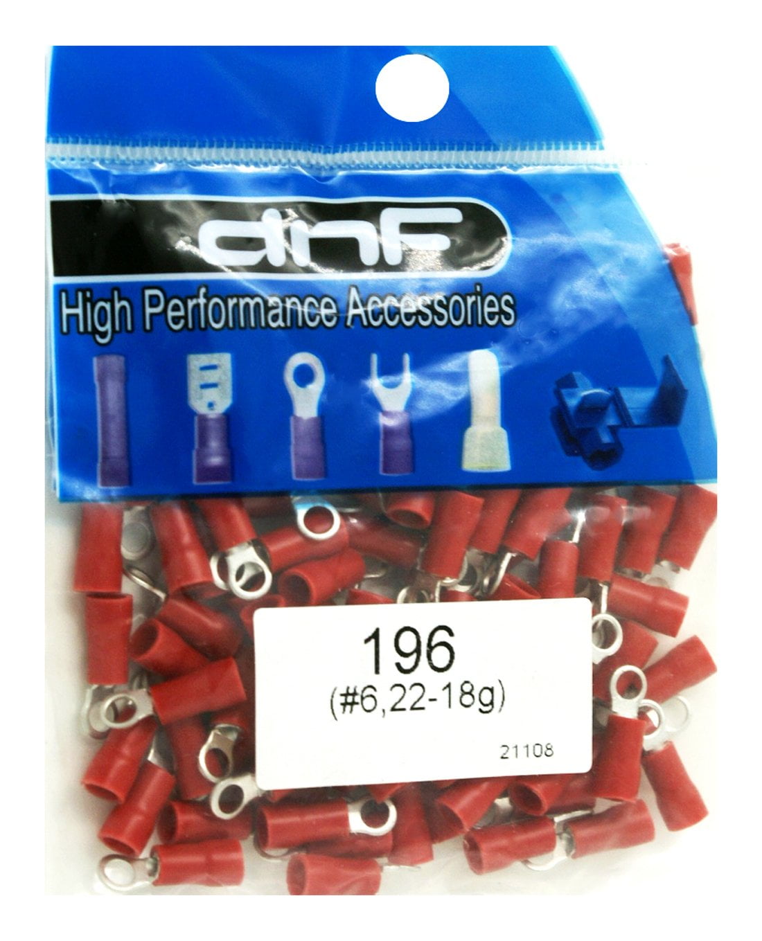 100 Pack Copper 22-18 Gauge Red Ring Terminals Electrical Wire ...