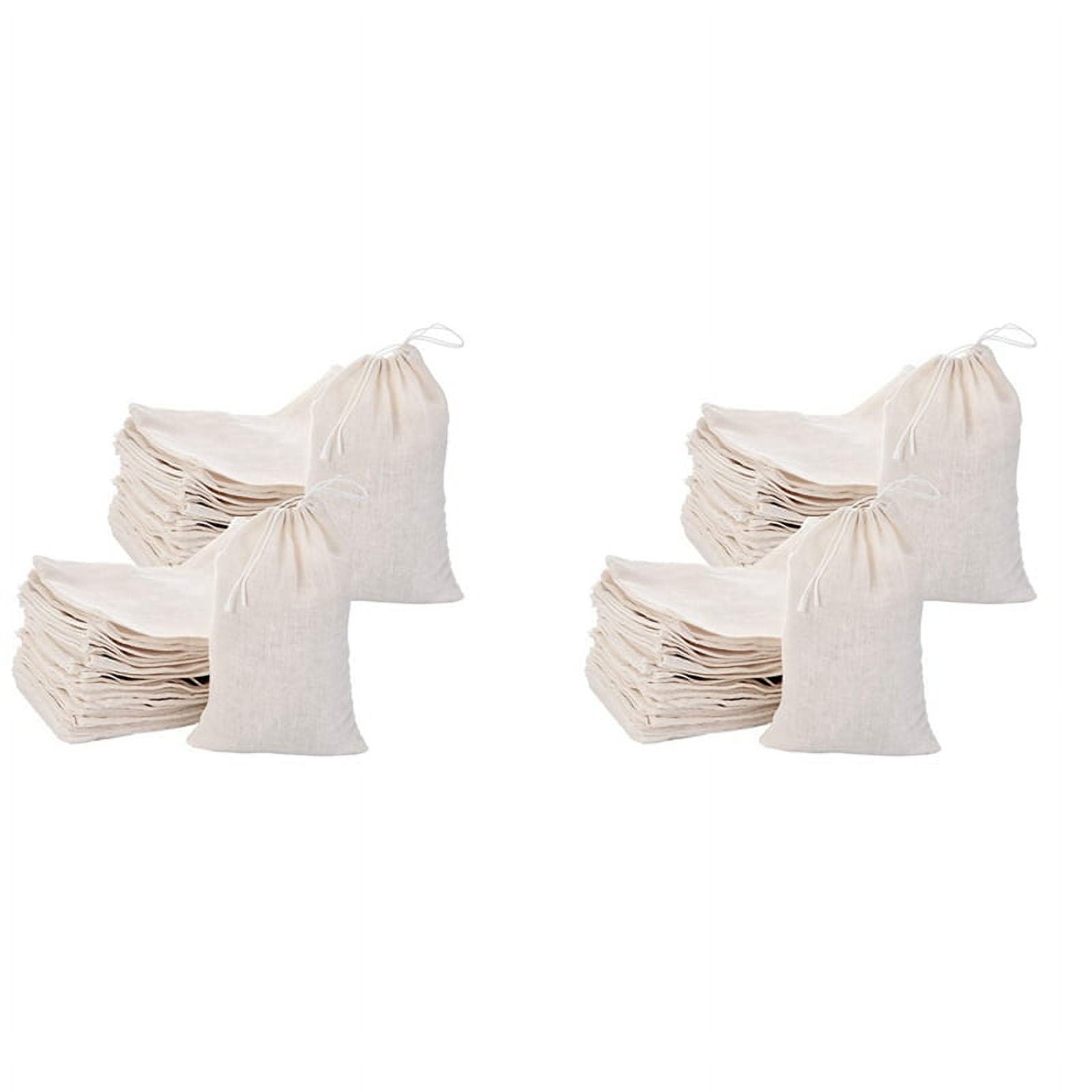 100 Pack Cotton Muslin Bags Multipurpose Drawstring Bags for Tea ...