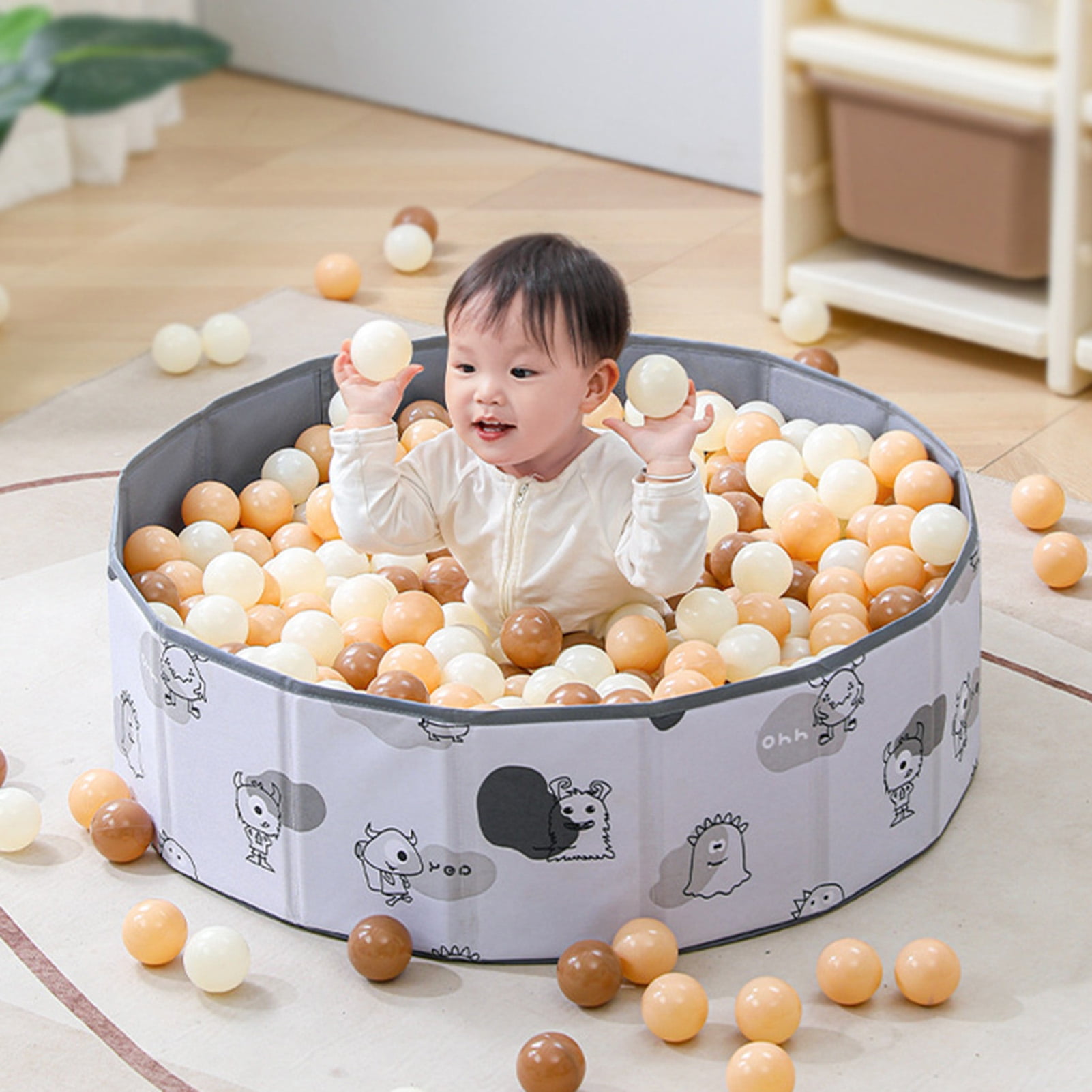 100-Pack Crush-Proof Baby Ball Pits with Thickened 5.5cm Diameter Ocean ...